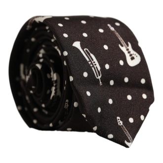 Dolce & Gabbana Seidenkrawatte mit Musikinstrumenten-Print - - Accessories - Herren - Schwarzk - ONE SIZE