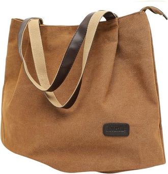 Supvox Pochette d&Eacute;paule en Toile Caf&eacute; Paquet Cabas Femme D&eacute;contract&eacute; Grand Volume Paquet de Rangement Polyvalent pour Sorties Quotidiennes et Voyages Bandoul