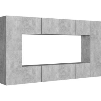 vidaXL 8-tlg. TV-Schrank-Set Betongrau Holzwerkstoff vidaXL