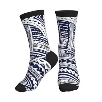 Generic Respirantes Chaussettes Sport Motifs Tribaux Polynésiens Maoris Socks Excellente Chaussettes De Sports Pour Handball Trekking Marche 40Cm
