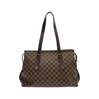 Louis Vuitton Sac cabas Louis Vuitton Damier en toile enduite pr&eacute;-poss&eacute;d&eacute; - Femme - Pre-owned - Brun - Taille: ONE Size