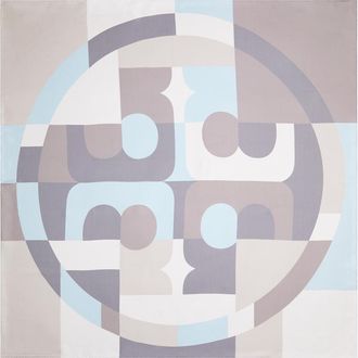 Tory Burch Quadratisches Seidentuch mit geometrischem Colorblock-Muster
