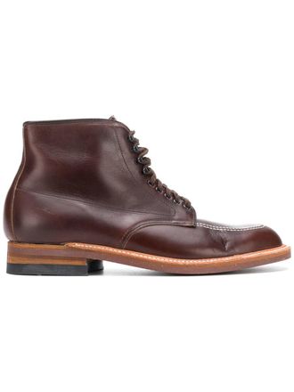 Alden bottines &agrave; la&ccedil;age devant - Marron