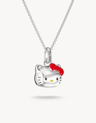 Thomas Sabo Hello Kitty collier noeud rouge en argent, noir, rouge, jaune-Argent&eacute;