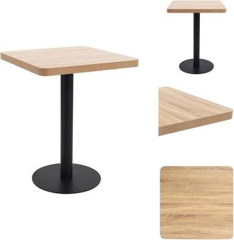 vidaXL Table de bistro marron clair 60x60 cm mdf - Table Bistro - Table Ronde - Table Pour Deux - Mobilier Ext&eacute;rieur - D&eacute;coration Int&eacute;rieure