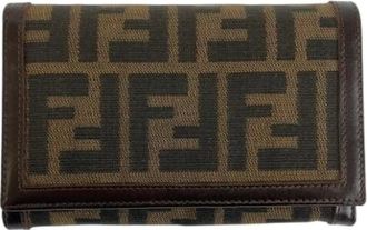 Fendi unisex, Pre-owned, Brun, Taille: ONE Size Portefeuille Bi-fold Vintage Pre-owned