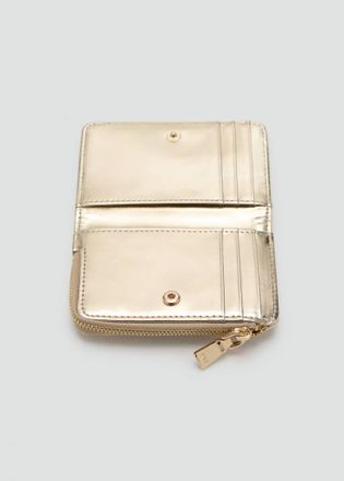 Mango Petit portefeuille matelass&eacute; or - Femme - Taille unique - MANGO