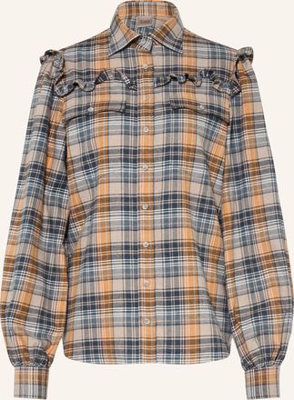 &Eacute;manou &Eacute;manou Hemdbluse Aus Flanell Mit R&uuml;schen beige