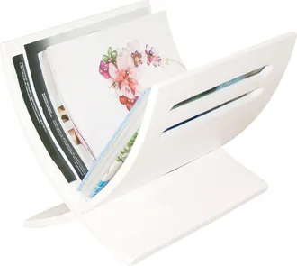 Homestyle4u 964, Zeitschriftensammler Holz Weiß Zeitungsständer Modern Magazinhalter Zeitschriftenständer
