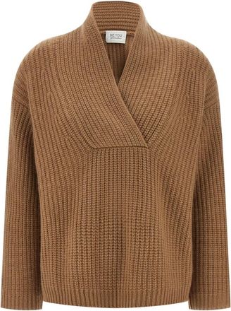 Be You Femme, Pulls, Beige, Taille: 40 FR Pull en cachemire tricot&eacute;