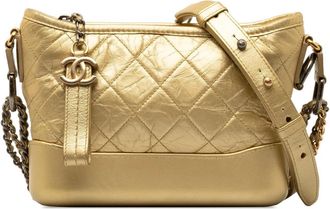 Chanel Hobo Bags - Small Metallic Lambskin Gabrielle Crossbody - Gr. unisize - in Gold - f&uuml;r Damen