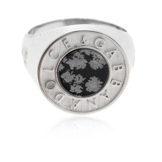 Dolce & Gabbana Siegelring mit Logo - - Accessories - Herren - Grau - L