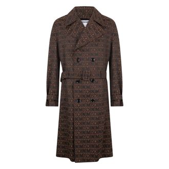 Moschino Manteau &agrave; double boutonnage avec logo - Homme - Manteaux - Brun - Taille: L