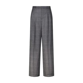 Rossi Karierte Weite Stoffhose Noa - - Trousers - Damen - Grau - L