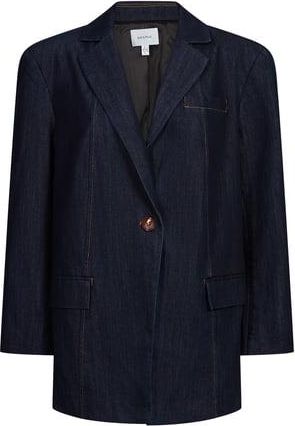 Gestuz Blazer denim en coton m&eacute;lang&eacute;