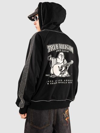 True Religion Taped Super T Cinched Sweatjacke jet black
