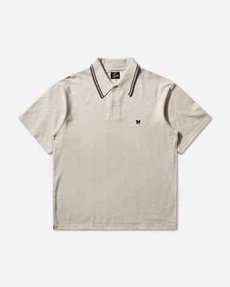 Needles Men s Regular Collar Polo Shirt Beige