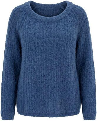 Ulla Popken Strickpullover Pullover Rollkanten Rundhals Langarm
