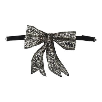 Dolce & Gabbana Kristallverzierte Seidenfliege - - Accessories - Damen - Grau - ONE SIZE
