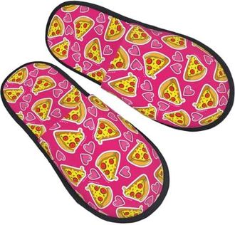 Generic Pantoufles Pizza Mignonne Roses Amour Doux Pantoufles En Feutre Chaud Chausson Hotel Pour Invit&eacute; Homme Chambre L