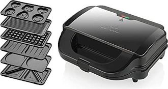 Eta Sorento Plus Appareil &agrave; croque-monsieur 6 en 1 Rev&ecirc;tement antiadh&eacute;sif pour un nettoyage facile sans br&ucirc;ler I 900 W I Gaufrier gril et bien plus encore