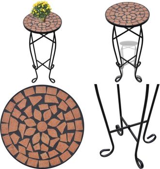 vidaXL Beistelltisch Mosaik Terracotta - Blumentopf - Gartentisch - Terrassentisch - Beistelltisch - Mosaiktisch - Home & Living