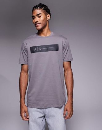 A|X Armani Exchange T-Shirt in Grau mit zentriertem Logo