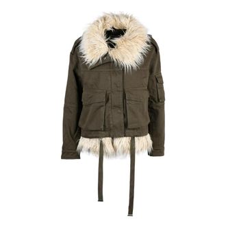 Dondup Canvas Parka mit Pelzbesatz - - Jackets - Damen - Gr&uuml;n - S