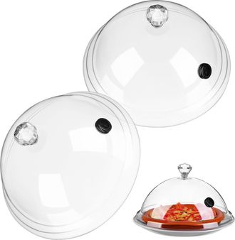 Lurrose 2 x R&auml;ucherglocken-Abdeckungen, durchsichtig, Acryl, Zubeh&ouml;r Deckel f&uuml;r Smoker, Raucher, Infusionsteller, Sch&uuml;sseln und Gl&auml;ser (21 x 21 x 10 cm)