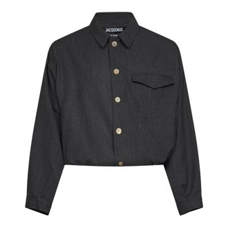 Jacquemus Veste Courte en Laine - Homme - Vestes - Gris - Taille: M