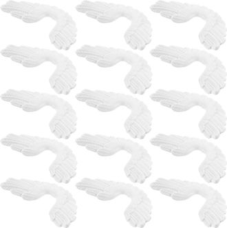 Cabilock 24st&uuml;cke Kunststoff-engelsfl&uuml;gel-Ornamente F&uuml;r Weihnachtsbaum Kr&auml;nze Und Bastelarbeiten Wei&szlig; DIY Dekoration Zubeh&ouml;r