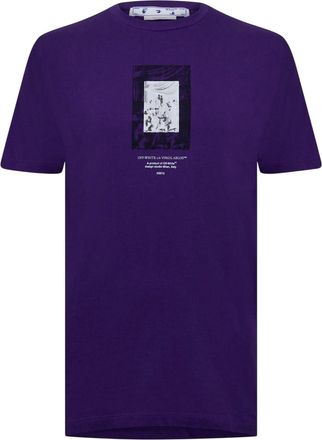 Off-white Off White - T-Shirt f&uuml;r Herren, Baumwolle, Regul&auml;r, kurz&auml;rmlig (Violett)