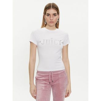 Juicy Couture T-Shirt Ryder Rodeo JCBCT223826 Wei&szlig; Slim Fit