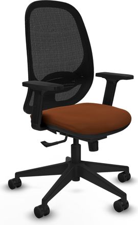 Piqueras y Crespo Arbeitsstuhl mit 2D-Armen, h&ouml;henverstellbare Lendenwirbelst&uuml;tze, ausgestattet mit 3 Positionen und Schneidschaum, mit Rollen von 65 mm, Nylon, Schwarz