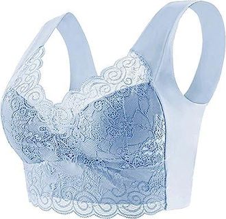 Generic Soutien-gorge 2026 pour femme, grande taille, dos fronc&eacute;, sans anneau en acier, sous-v&ecirc;tement de poitrine envelopp&eacute; de dentelle, gilet de sommeil fixe