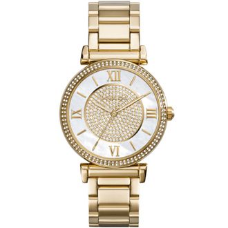 Michael Kors MK3332 Catlin Kristallzifferblatt Damenuhr, Gelbgold, 38 mm
