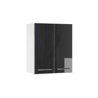 Vicco Hängeschrank Fame-Line, hängender Küchenschrank, Anthrazit Hochglanz/Weiß, 60 cm