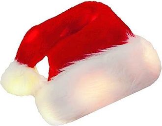 Generic Bonnet de No&euml;l Lumineux en Peluche Rouge - Design Festif avec &Eacute;clairage Int&eacute;gr&eacute;, Unisexe Adultes et Enfants pour F&ecirc;tes et Cosplay