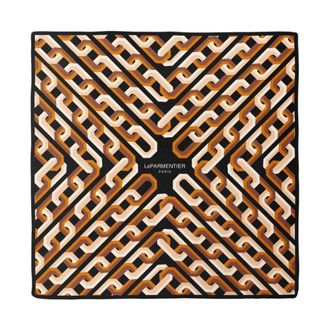 Le Parmentier Foulard en Soie &agrave; Motif de Cha&icirc;ne - Femme - Accessoires - Multicolore - Taille: ONE Size