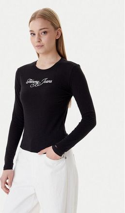 Tommy Jeans Bluse Essential DW0DW21844 Schwarz Regular Fit