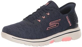 Skechers Go Walk 5 Relaxed Fit Chaussures de Golf à Enfiler pour Femme, Bleu Marine/Rose, 36.5 EU