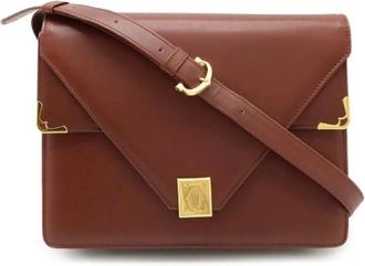 Cartier Sac bandouli&egrave;re en cuir Must Line Pre-owned - Femme - Pre-owned - Brun - Taille: ONE Size