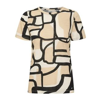 Inwear Femme, Tops, Beige, Taille: 38 FR T-shirt &agrave; Imprim&eacute; Graphique Collage Sculpture