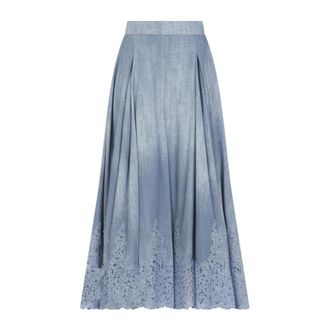 Ermanno Scervino Femme, Jupes, Bleu, Taille: 34 FR Jupe Midi