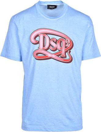 Dsquared2 Homme, Tops, Bleu, Taille: XL T-shirt en coton