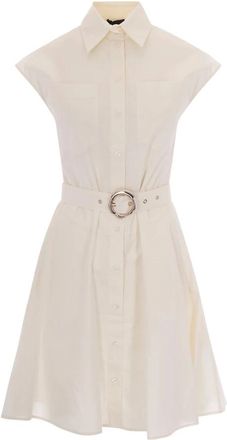 Liu Jo Femme, Robes, Beige, Taille: 38 FR Robe chemise avec ceinture