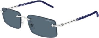 Montblanc Montblanc, unisex, Accessoires, Gris, Taille: 56 MM Mb0443S Lunettes de soleil rectangulaires
