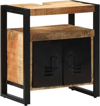 vidaXL Meuble sous lavabo 55x35x60 cm en bois massif brut Vidaxl