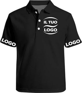 Generic Personnalisé Polos Manches avec Photo Texte Logo Personnalisable Polo Homme Femme Golf Tee Respirant Shirt De Sport Chemise Travail