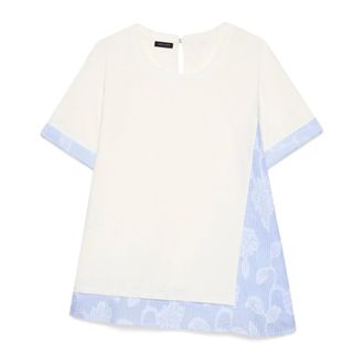 Fiorella Rubino Femme, Blouses et Chemises, Blanc, Taille: 40 FR T-shirt en jersey avec inserts &agrave; rayures